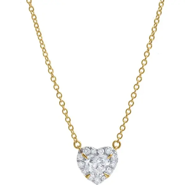 LUVMYJEWELRY Fiona 14k Gold 0.75 Ct. Lab Grown Diamond Heart Pendant Necklace - 14k Yellow Gold