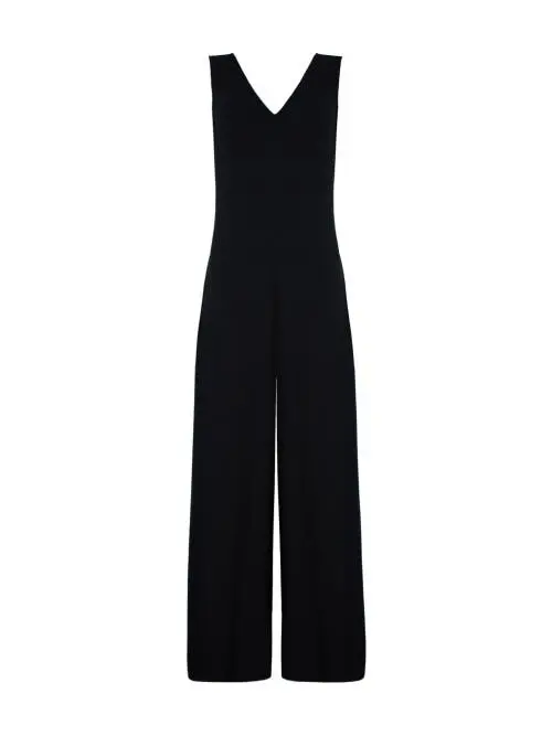 RO&ZO Jersey Sleeveless V-neck Jumpsuit - Black