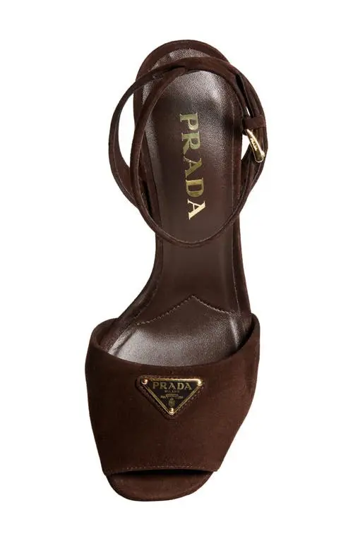 Prada Logo Platform Sandal - Moro