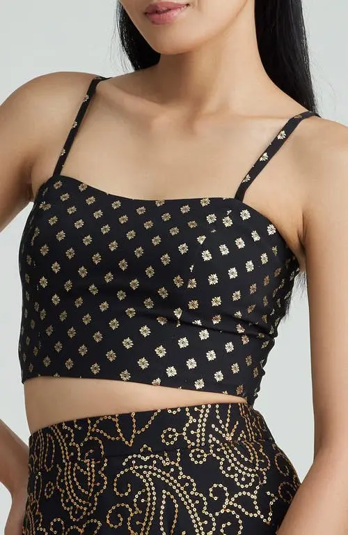 HOLICHIC Eva Brocade Silk Crop Top