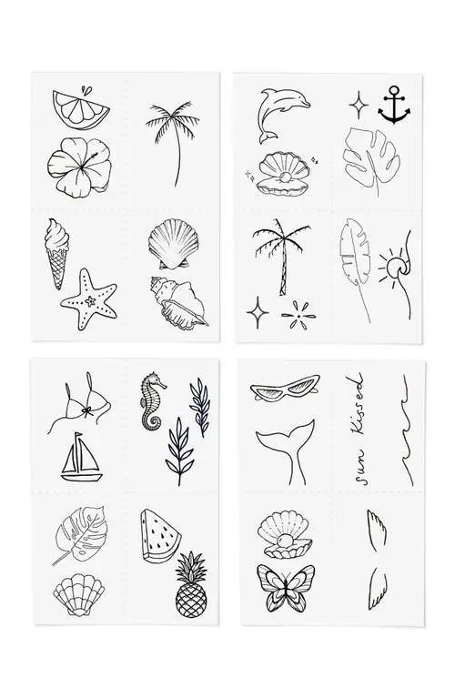 INKED BY DANI Paradise Pack Temporary Tattoos - Black