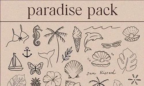 INKED BY DANI Paradise Pack Temporary Tattoos - Black