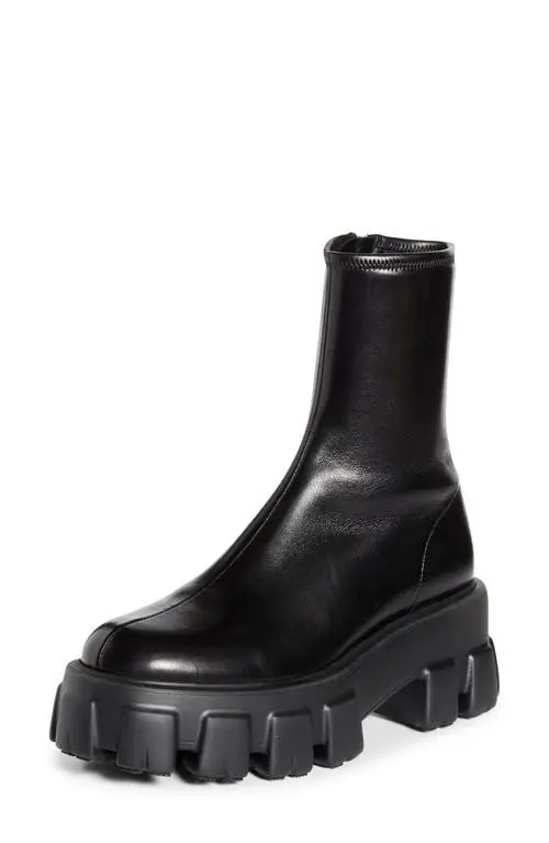 Prada Monolith Lug Sole Bootie - Nero