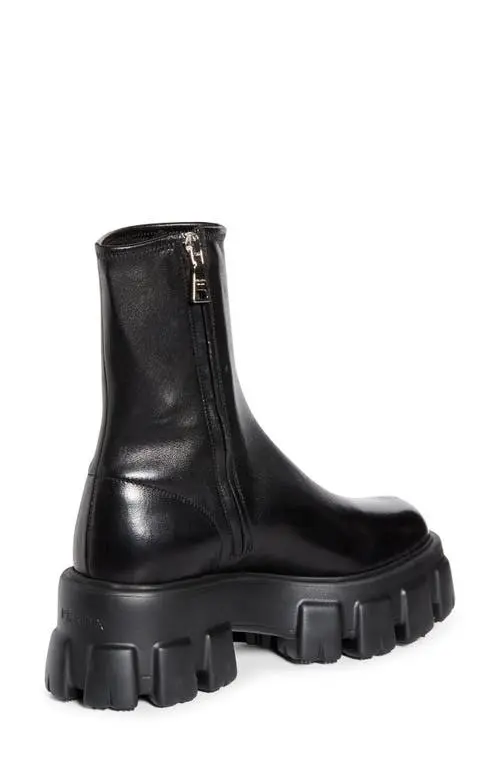 Prada Monolith Lug Sole Bootie - Nero