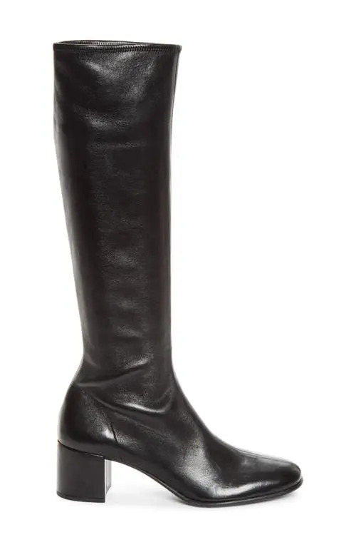 Prada Stretch Leather Knee-high Boots - Nero