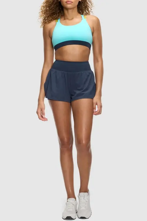 PELOTON Jacquard Mesh 3" Run Short - Blue Nights