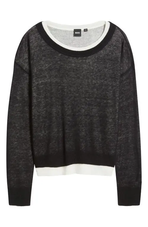 BOSS Contrast Wool-blend Sweater