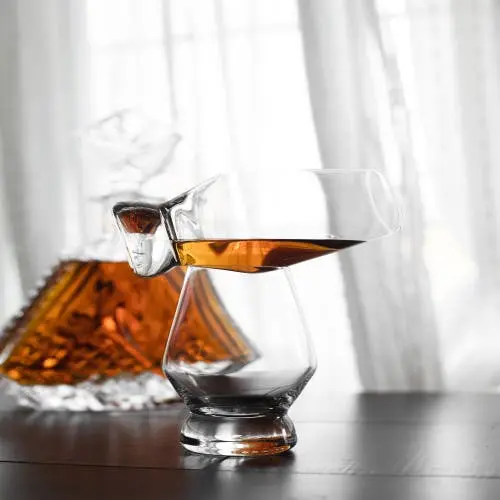 VISKI Raye Crystal Footed Scotch Glasses Set Of 2