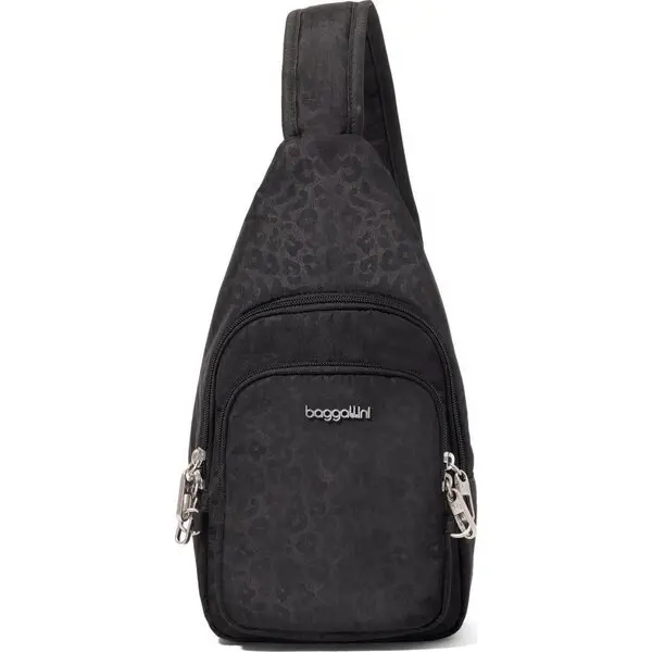 BAGGALLINI Securtex Anti-theft Daytripper Sling - Black Cheetah Emboss
