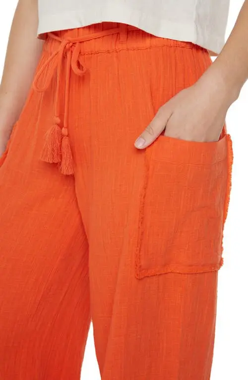 Roxy Wide-leg Cotton Pants - Tigerlily Solid