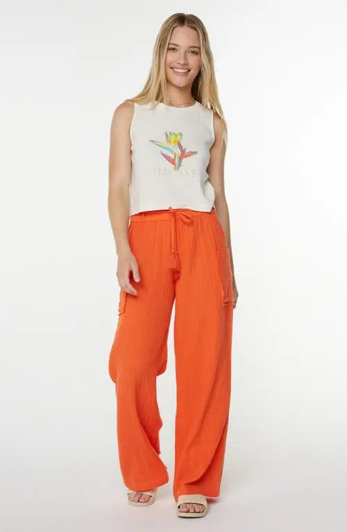 Roxy Wide-leg Cotton Pants - Tigerlily Solid