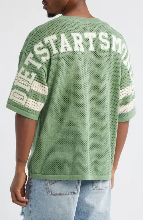 DIET STARTS MONDAY 84 Mesh Cotton Appliqué Jersey