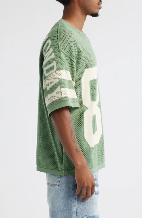 DIET STARTS MONDAY 84 Mesh Cotton Appliqué Jersey