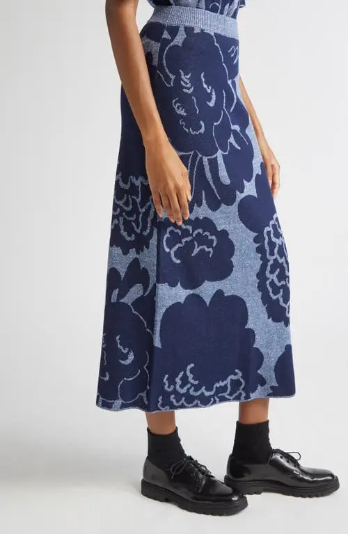 Marimekko Sivellys Pioni Linen Blend Sweater Skirt
