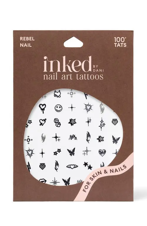 INKED BY DANI Rebel Nail Art Temporary Tattoos - Black