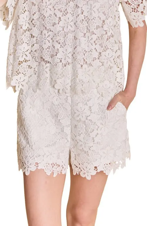 Endless Rose Floral Lace Shorts - Ivory
