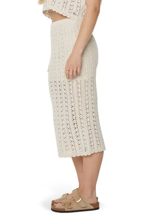 Roxy Sea Swirl Crochet Midi Skirt - Parchment Solid