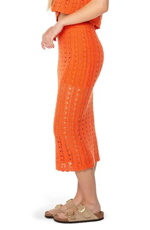 Roxy Sea Swirl Crochet Midi Skirt