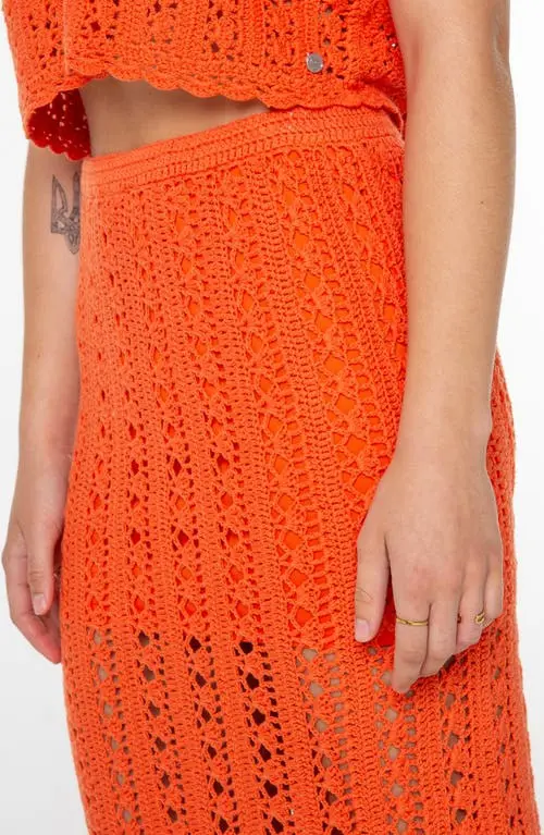 Roxy Sea Swirl Crochet Midi Skirt