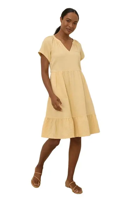 PACT Organic Cotton Coastal Double Gauze Breezy Dress - Sungold