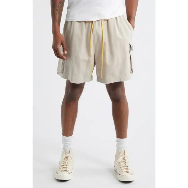 DIET STARTS MONDAY Cotton Drawstring Cargo Shorts - Natural
