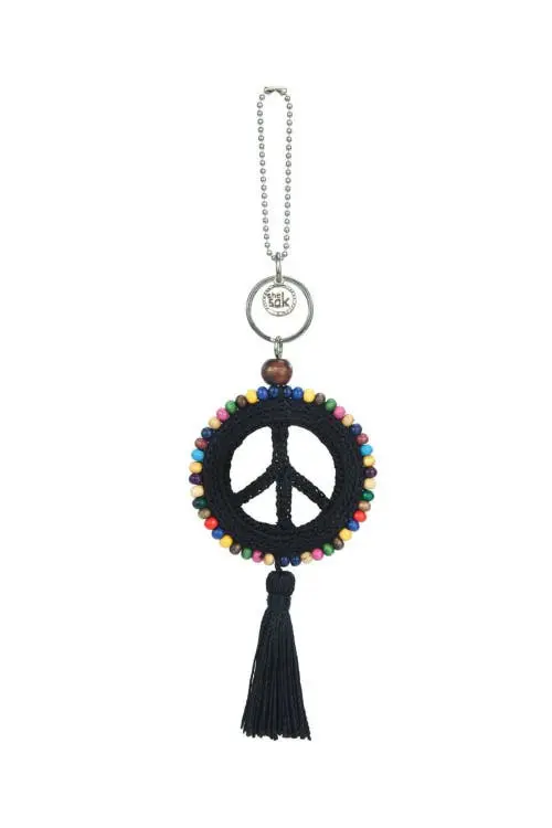 THE SAK Yarn Charmz Crochet Peace Dangle - Black