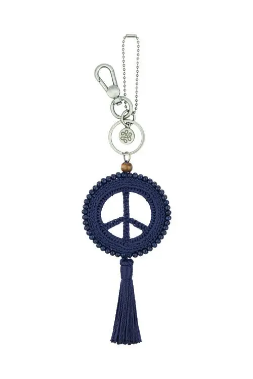 THE SAK Yarn Charmz Crochet Peace Dangle - Denim Tonal
