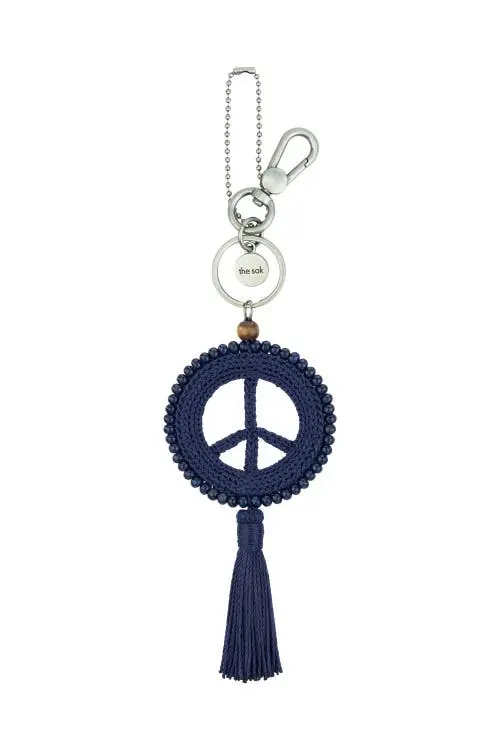 THE SAK Yarn Charmz Crochet Peace Dangle - Denim Tonal