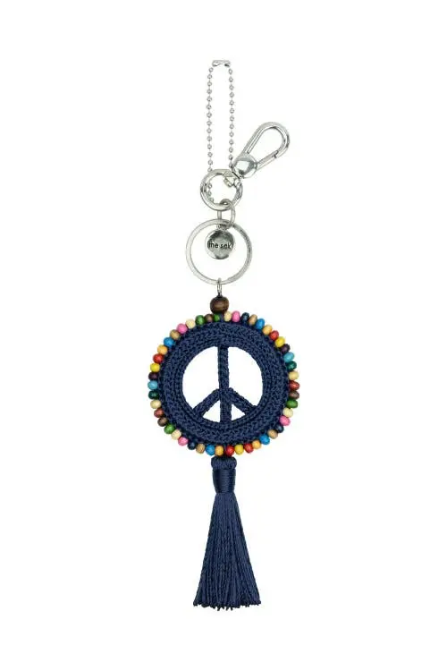 THE SAK Yarn Charmz Crochet Peace Dangle - Denim