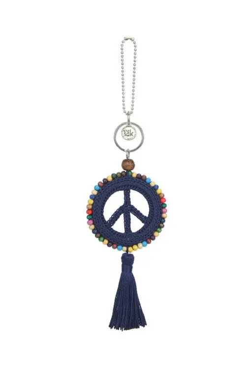 THE SAK Yarn Charmz Crochet Peace Dangle - Denim