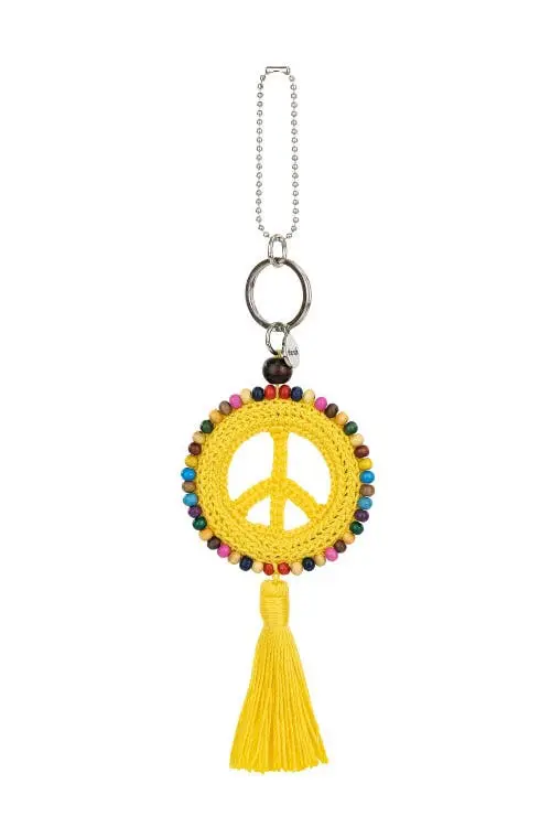 THE SAK Yarn Charmz Crochet Peace Dangle - Lemon Drop