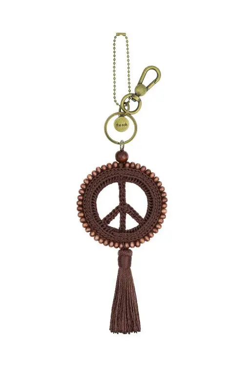 THE SAK Yarn Charmz Crochet Peace Dangle - Mahogany