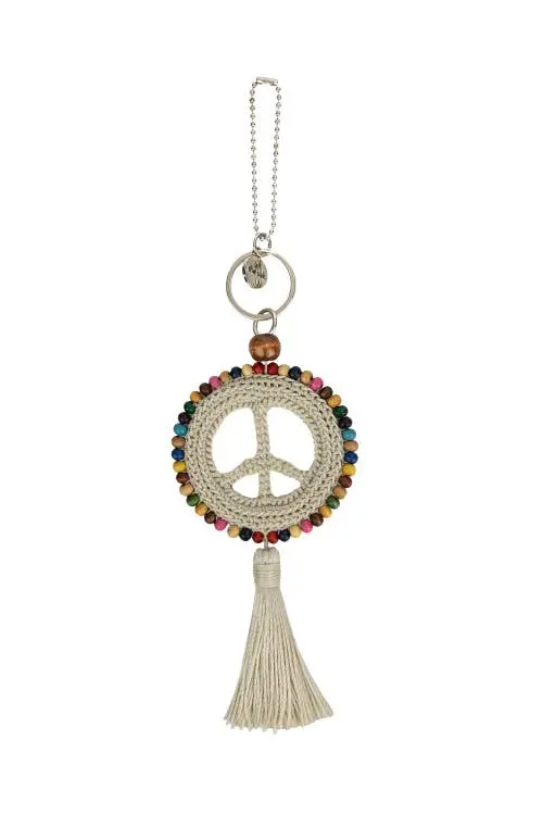 THE SAK Yarn Charmz Crochet Peace Dangle - Natural