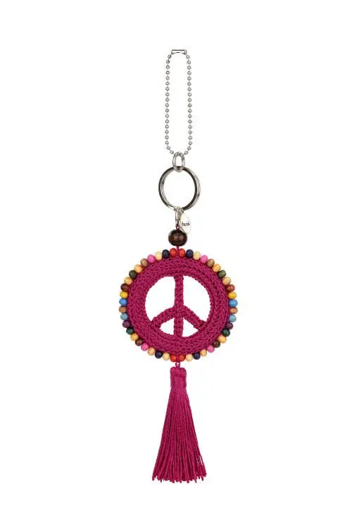 THE SAK Yarn Charmz Crochet Peace Dangle - Pinkberry