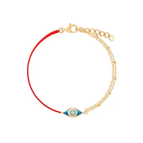 KARMA AND LUCK Red String Evil Eye Charm Bracelet - Red/gold
