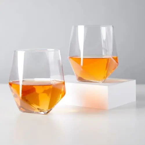 VISKI Seneca Crystal Faceted Tumblers Set Of 2