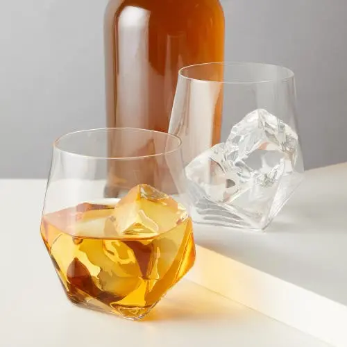 VISKI Seneca Crystal Faceted Tumblers Set Of 2