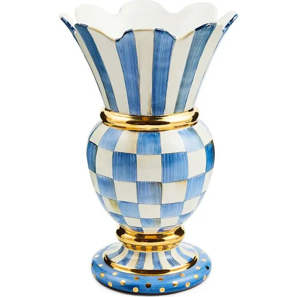 MACKENZIE-CHILDS Royal Check Great Ceramic Vase