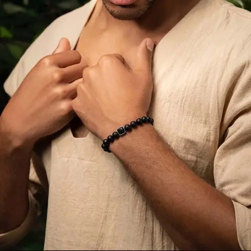 KARMA AND LUCK Matte Onyx Beaded Bracelet