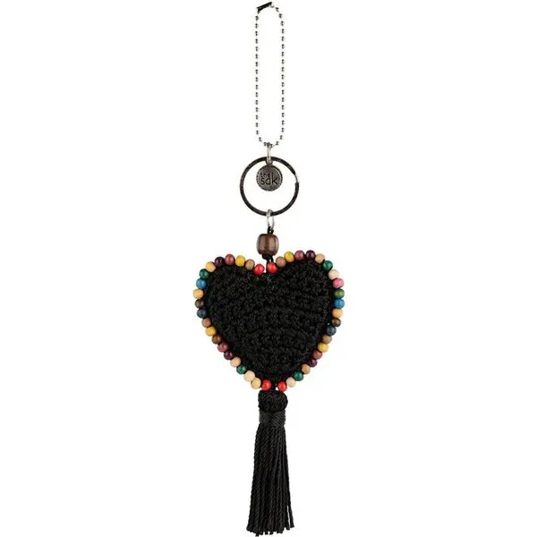THE SAK Yarnicharmz Crochet Heart Dangle - Black