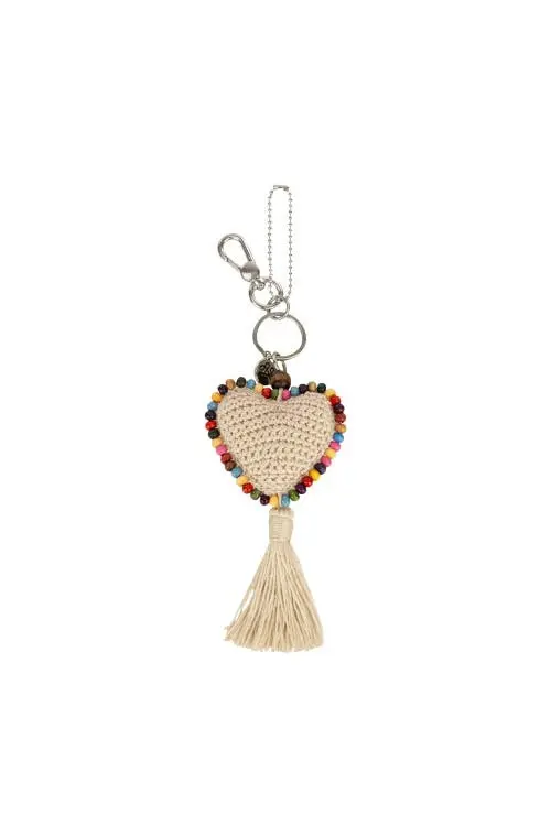 THE SAK Yarnicharmz Crochet Heart Dangle - Natural