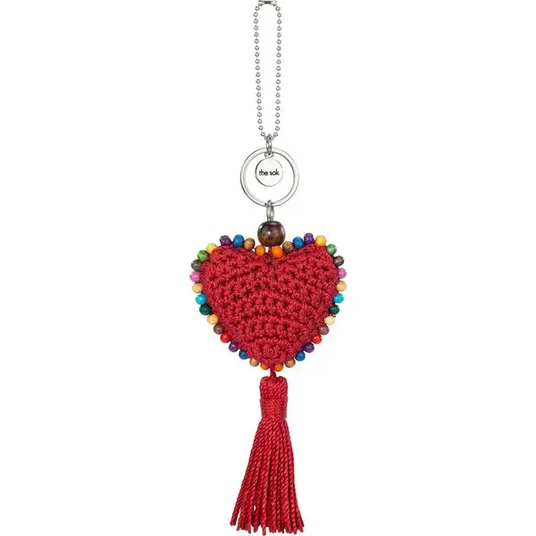 THE SAK Yarnicharmz Crochet Heart Dangle - Rocket Red
