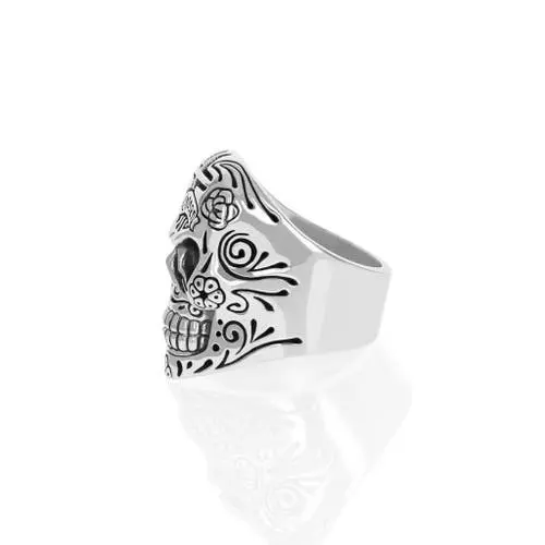 KING BABY STUDIO Skull Ring With Cross