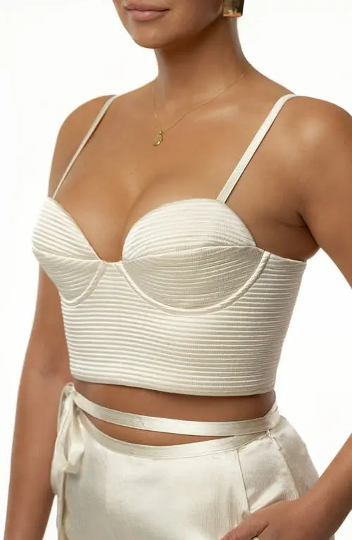 JLUXLABEL Textured Bustier Top - Ivory