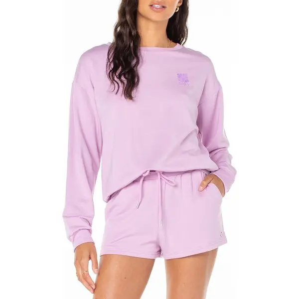 Roxy Surfing Moonlight Graphic Sweatshirt - Orchid Bouquet Solid