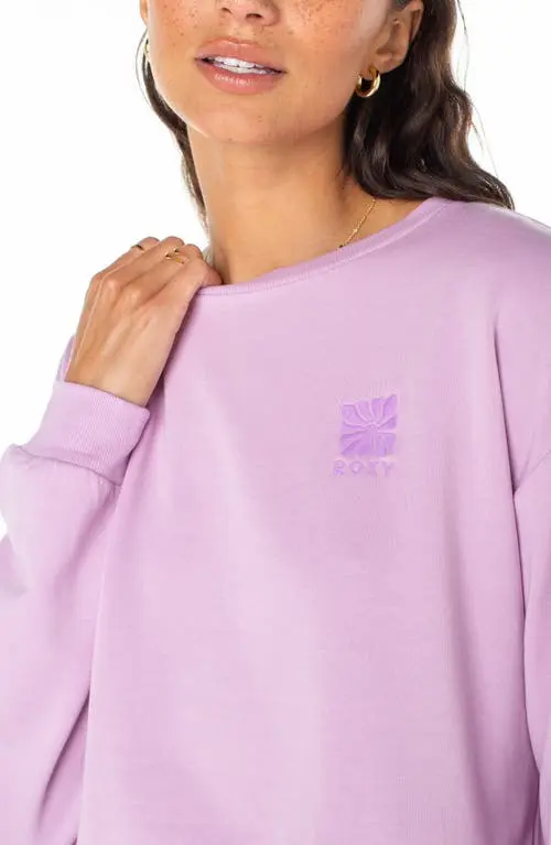 Roxy Surfing Moonlight Graphic Sweatshirt - Orchid Bouquet Solid