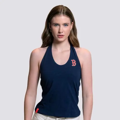 LUSSO Boston Red Sox Noelle V-neck Tank Top