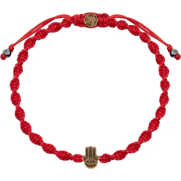KARMA AND LUCK Hamsa Red String Charm Bracelet - Red/bronze