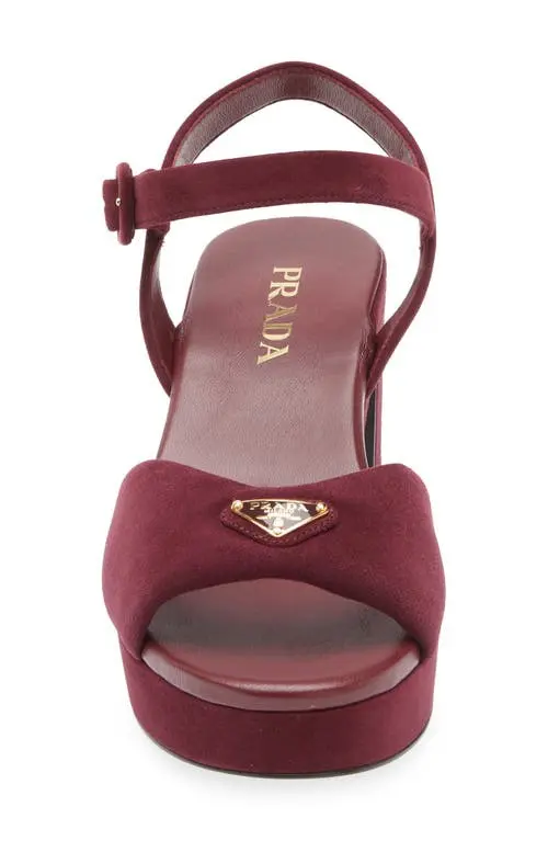 Prada Logo Platform Sandal