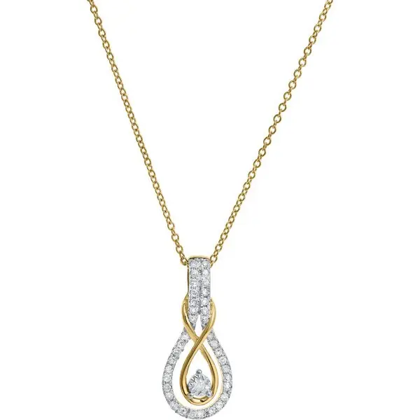 LUVMYJEWELRY Aveline 14k Gold 0.13 Ct. Diamond Pendant - 14k Yellow Gold